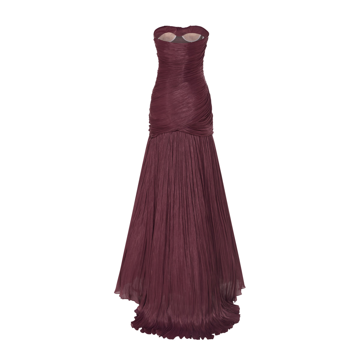 CLAUDIA - STRAPLESS PLEATED FISH-CUT SILK GOWN WITH CORSET – MARMAR ...